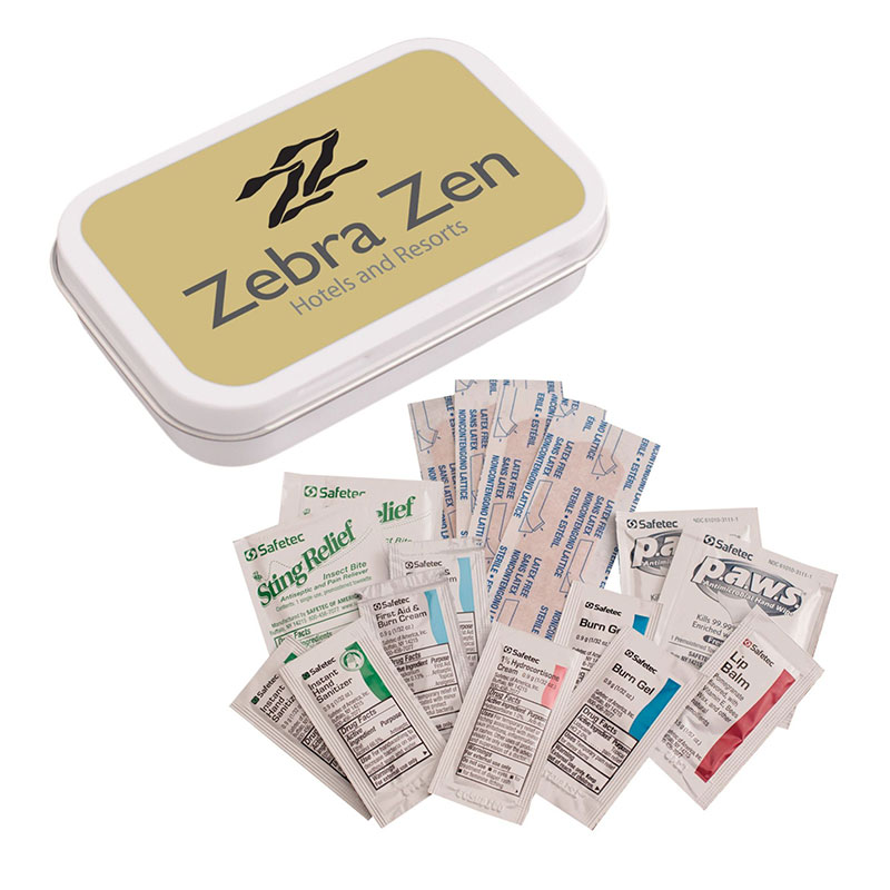 Buy Custom First Aid Necessities Kit - Tin - Optamark
