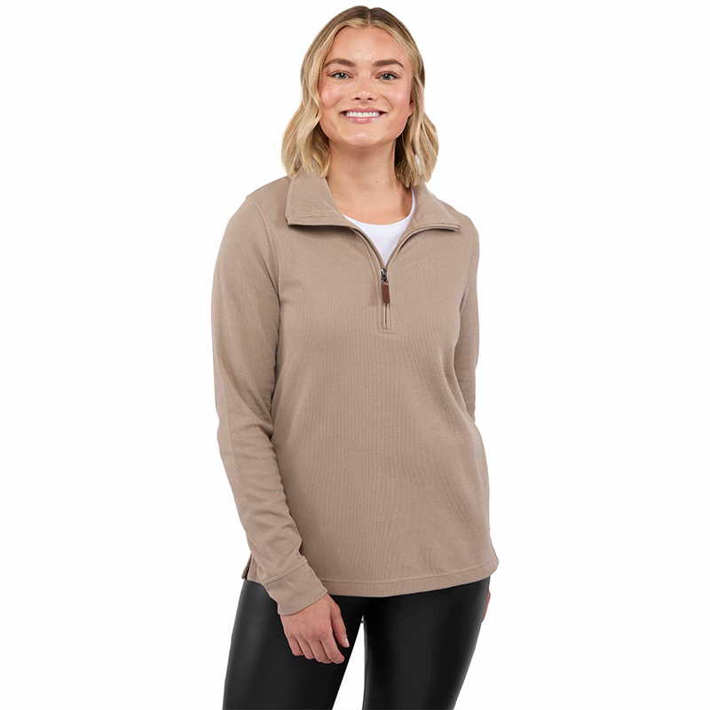 Women's HUDSON Eco Knit Half Zip Ribbed Sweater - Optamark