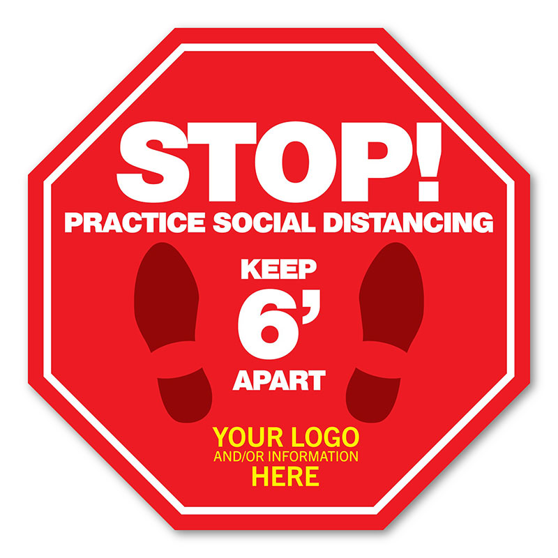Stop Sign Floor Decal - 8" - Optamark