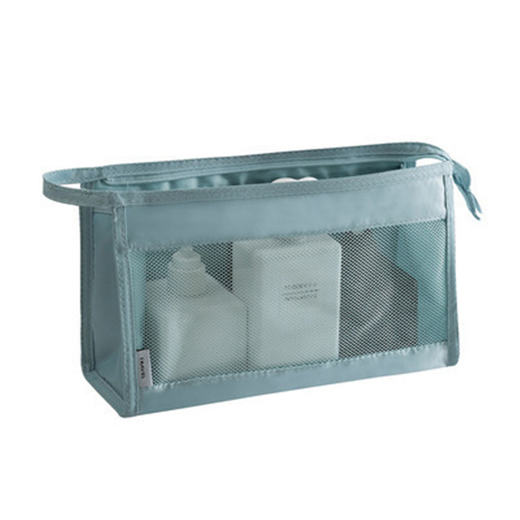 Portable waterproof mesh grid design travel cosmetic toiletry wash ...