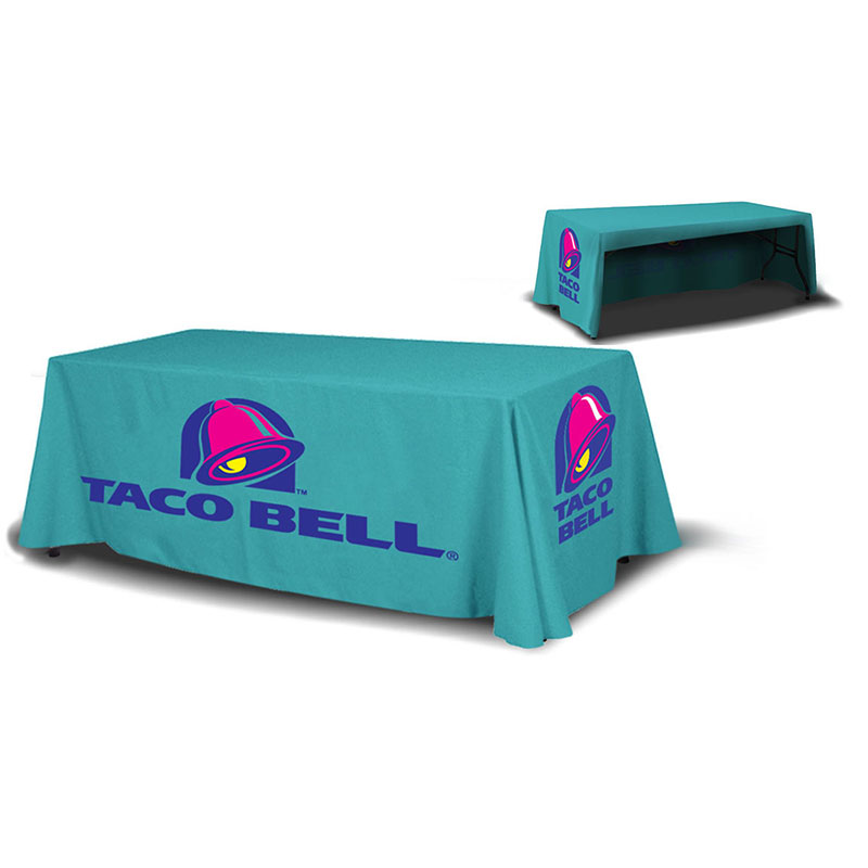 Buy Custom 8ft Table Cover 3 sided (Open Back) - Optamark